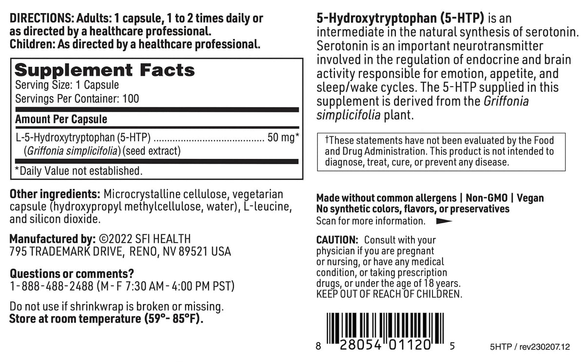 100 capsules of 5-HTP goodness