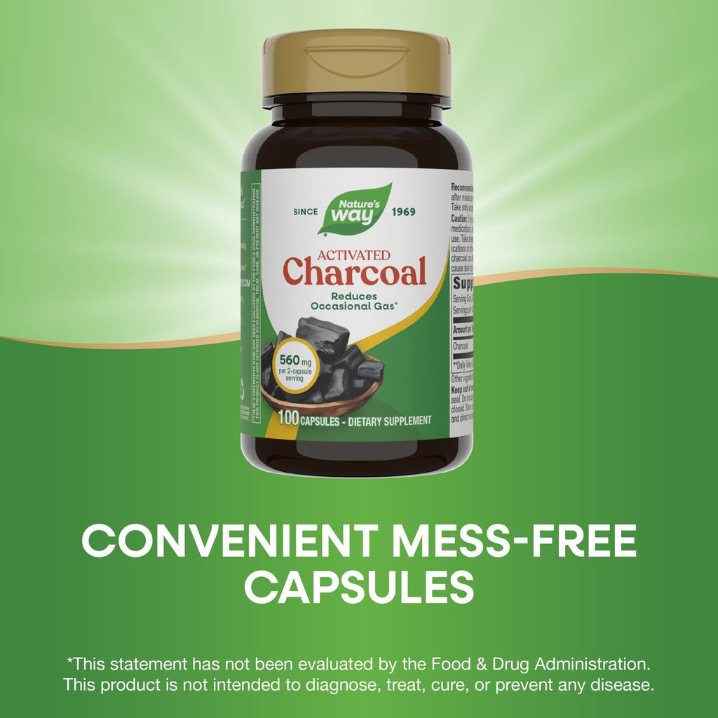 100 capsules of activated charcoal