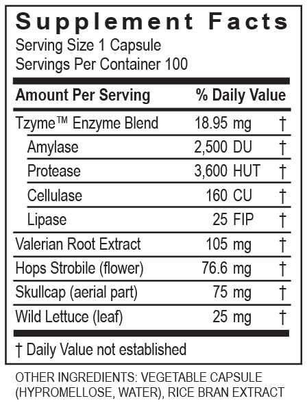 100 capsules of digestive enzyme support
