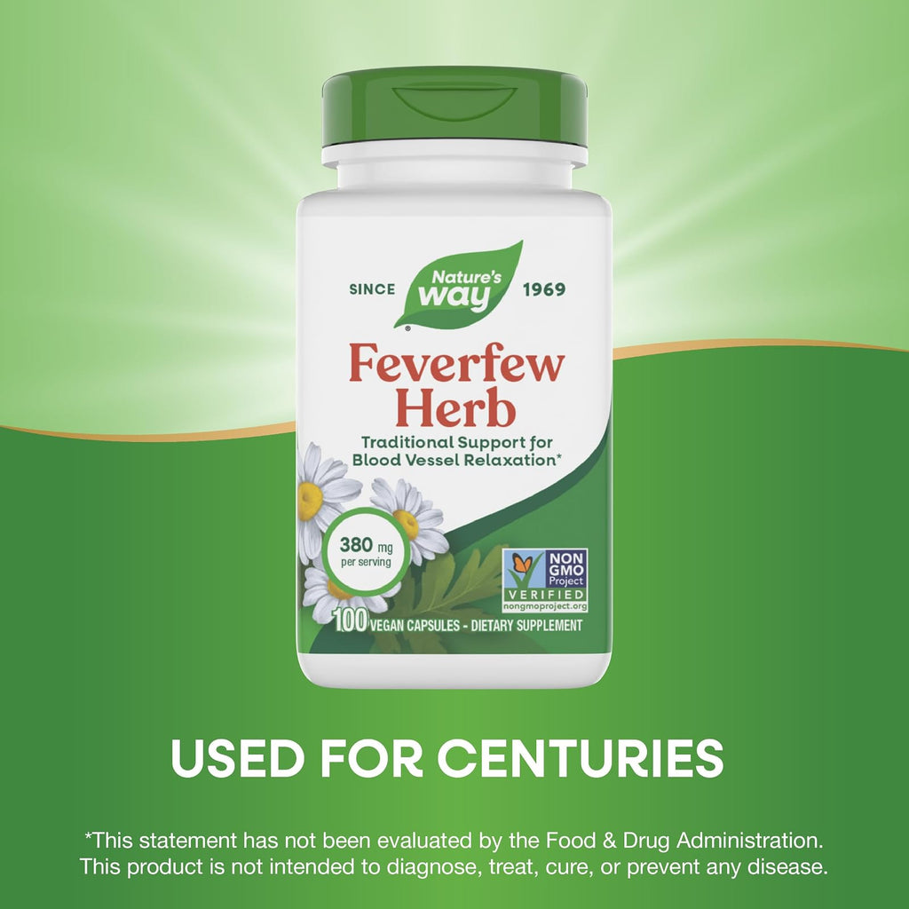 100 capsules of Feverfew benefits