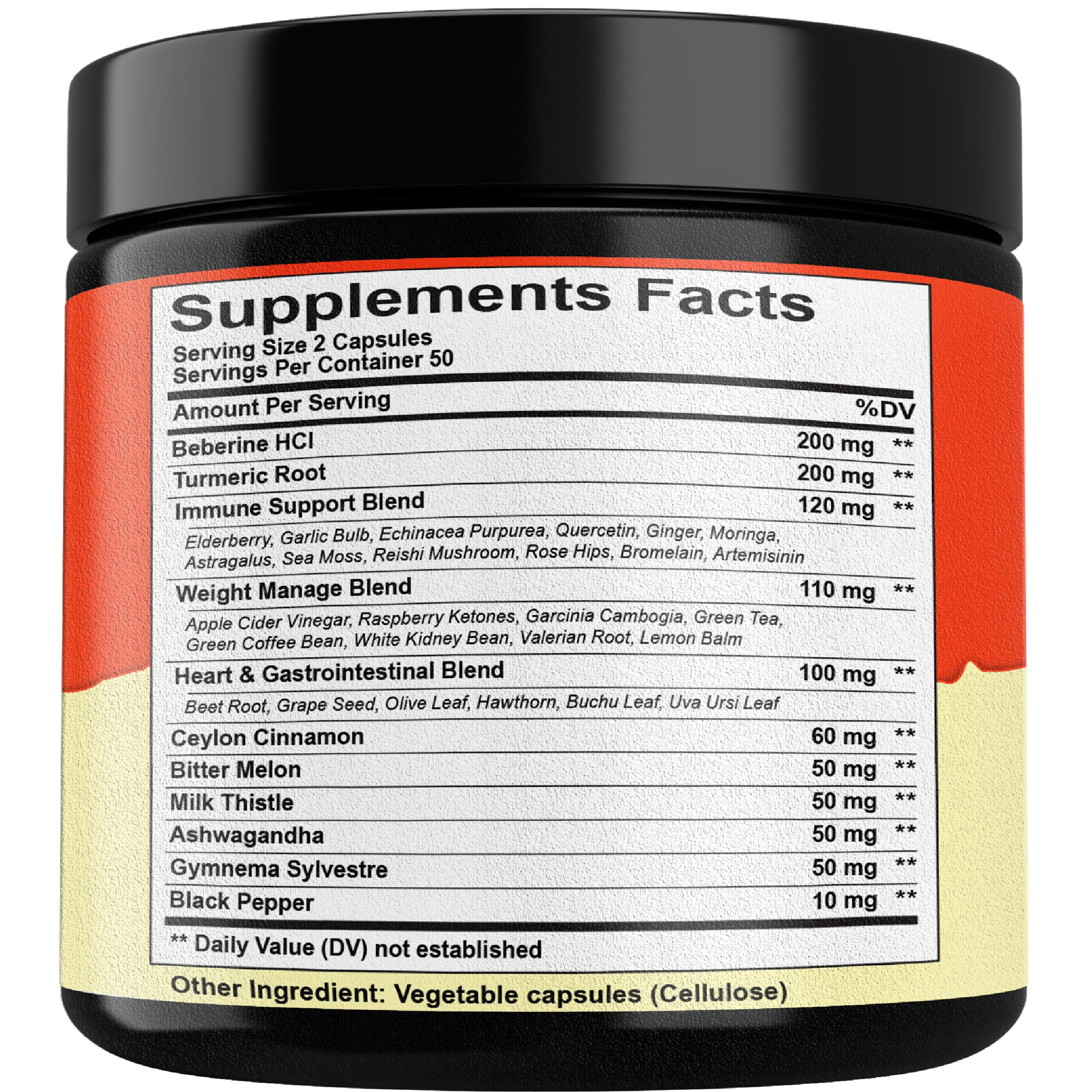 100 capsules of herbal wellness