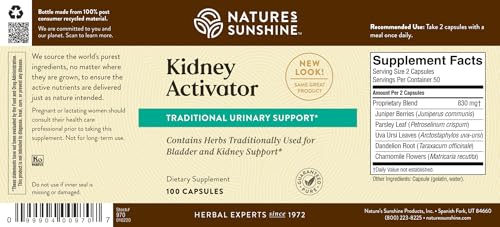 100 capsules of kidney activator