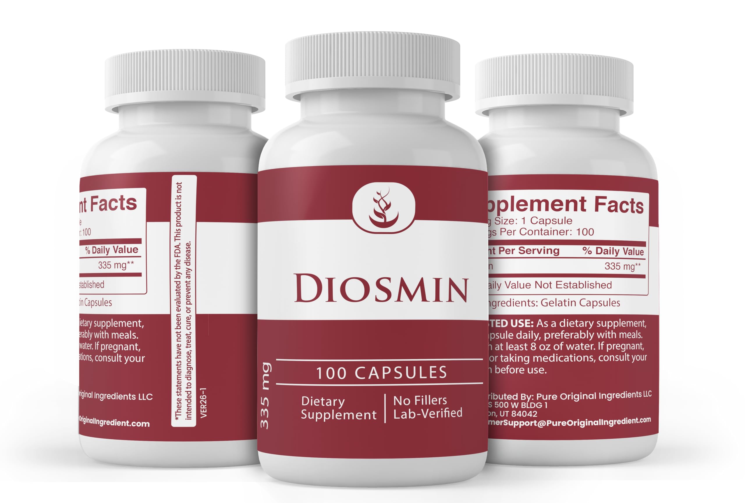 100 capsules of pure diosmin
