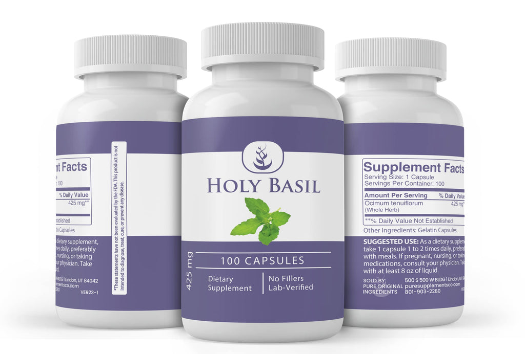 100 capsules of pure holy basil