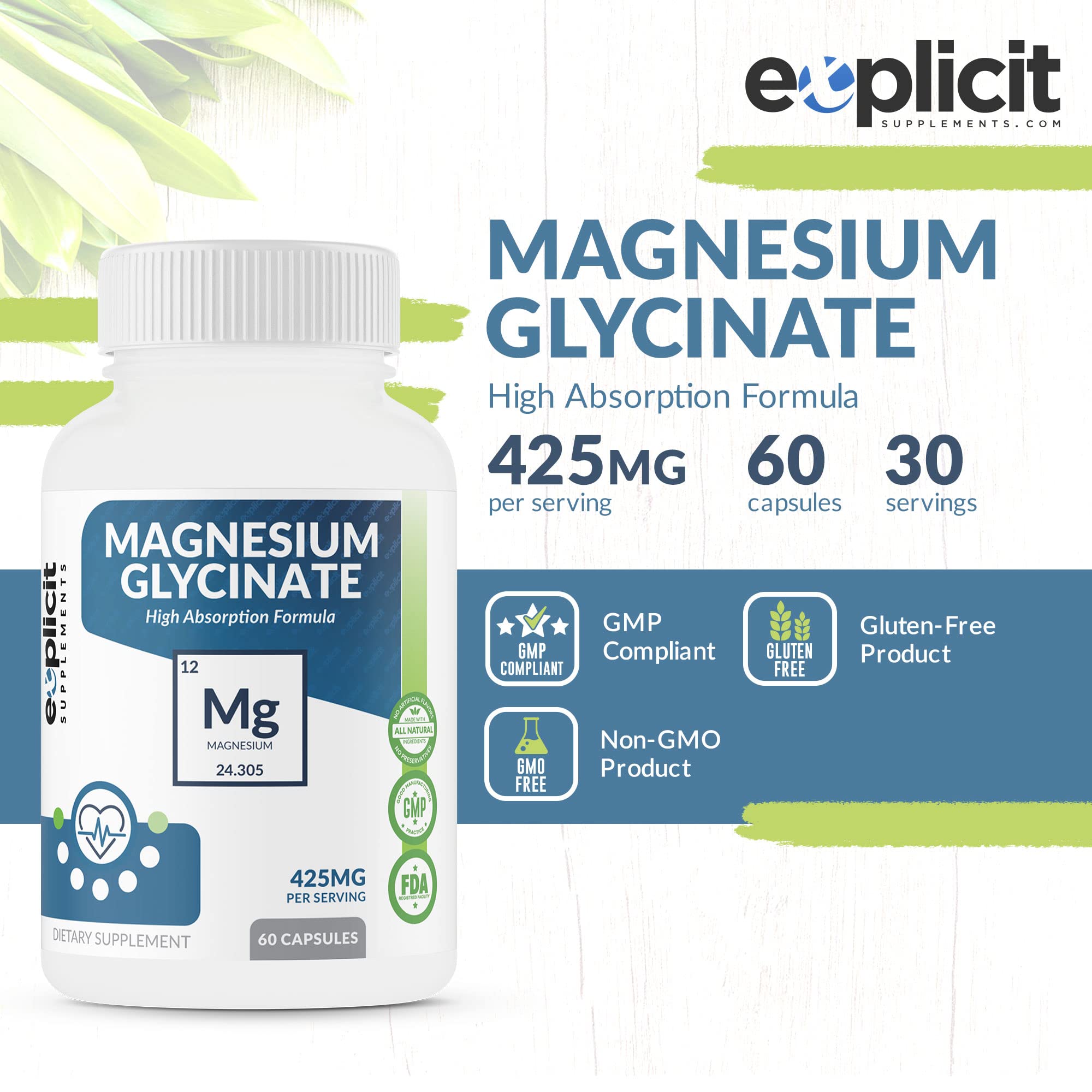 100% chelated magnesium capsules