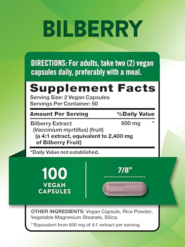 100 count bilberry extract