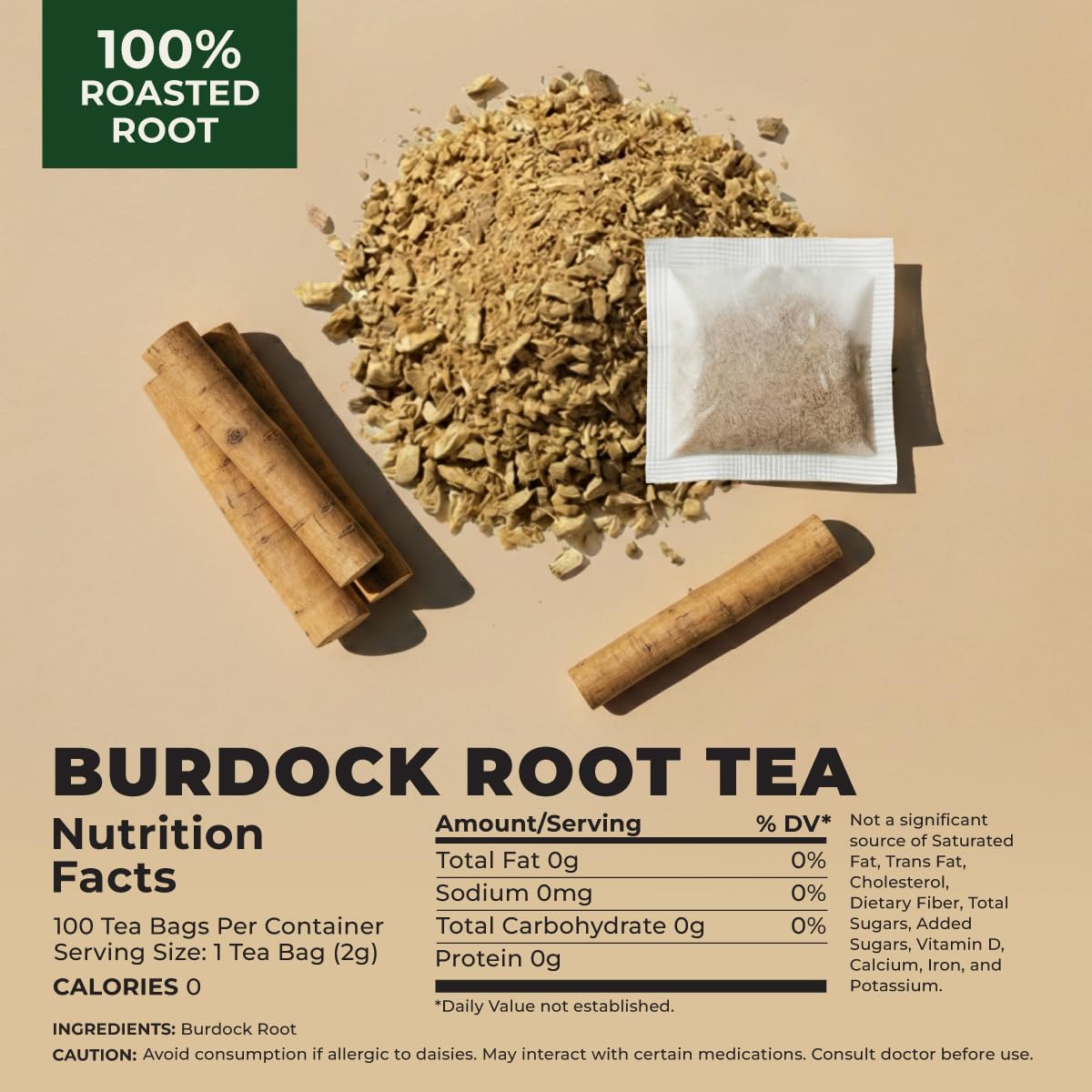100 count burdock root herbal tea