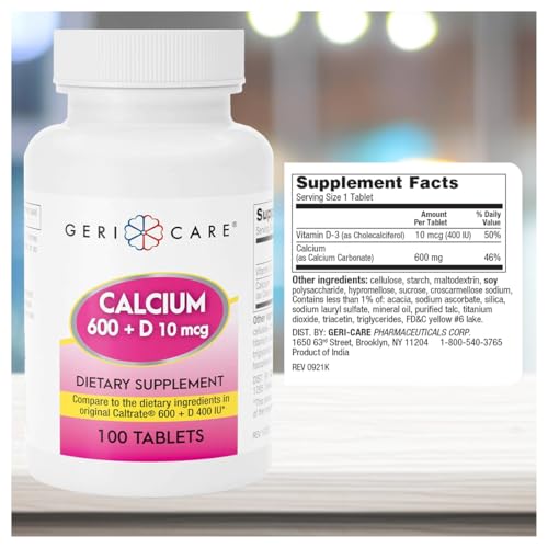 100 count calcium supplement bottle