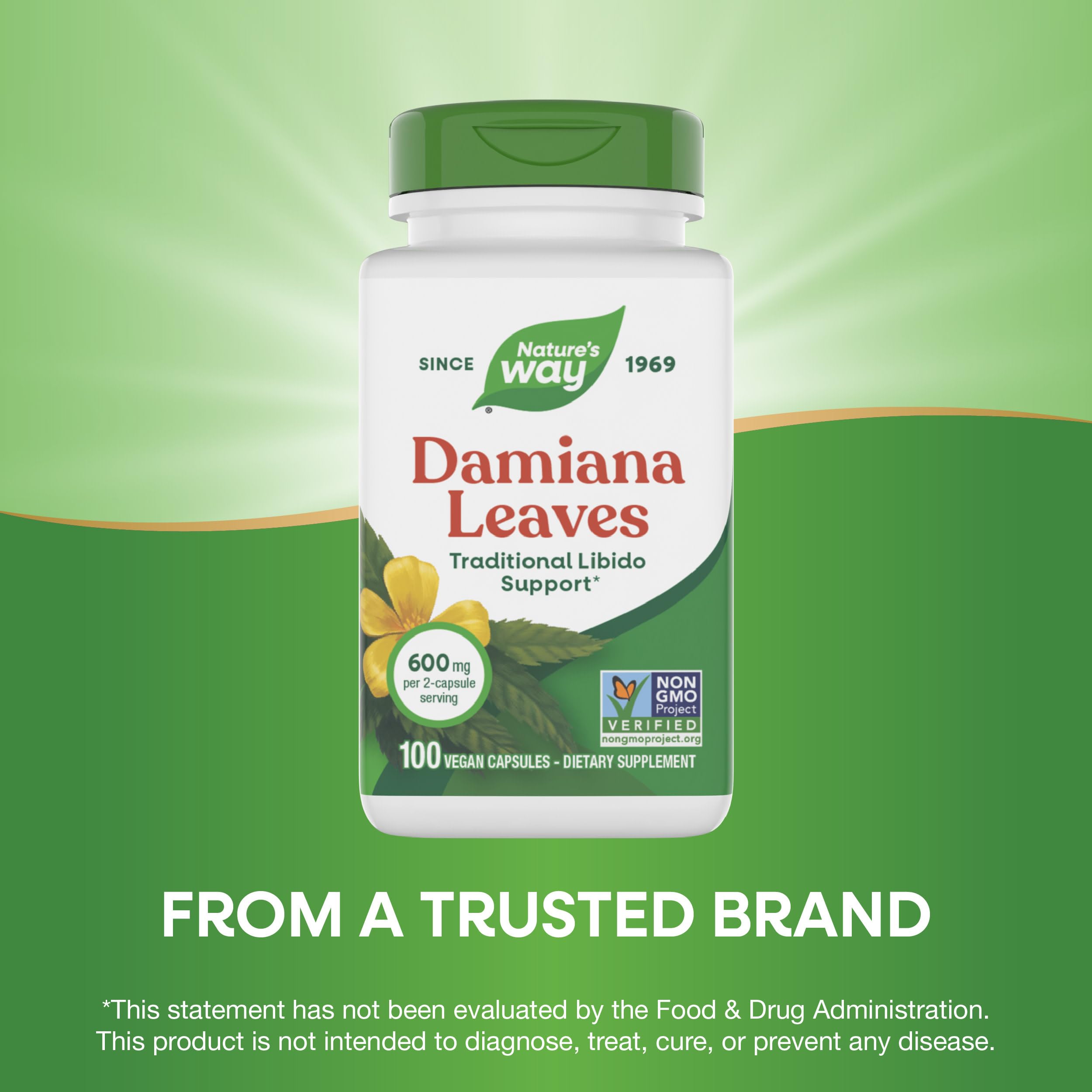 100 count Damiana leaf capsules