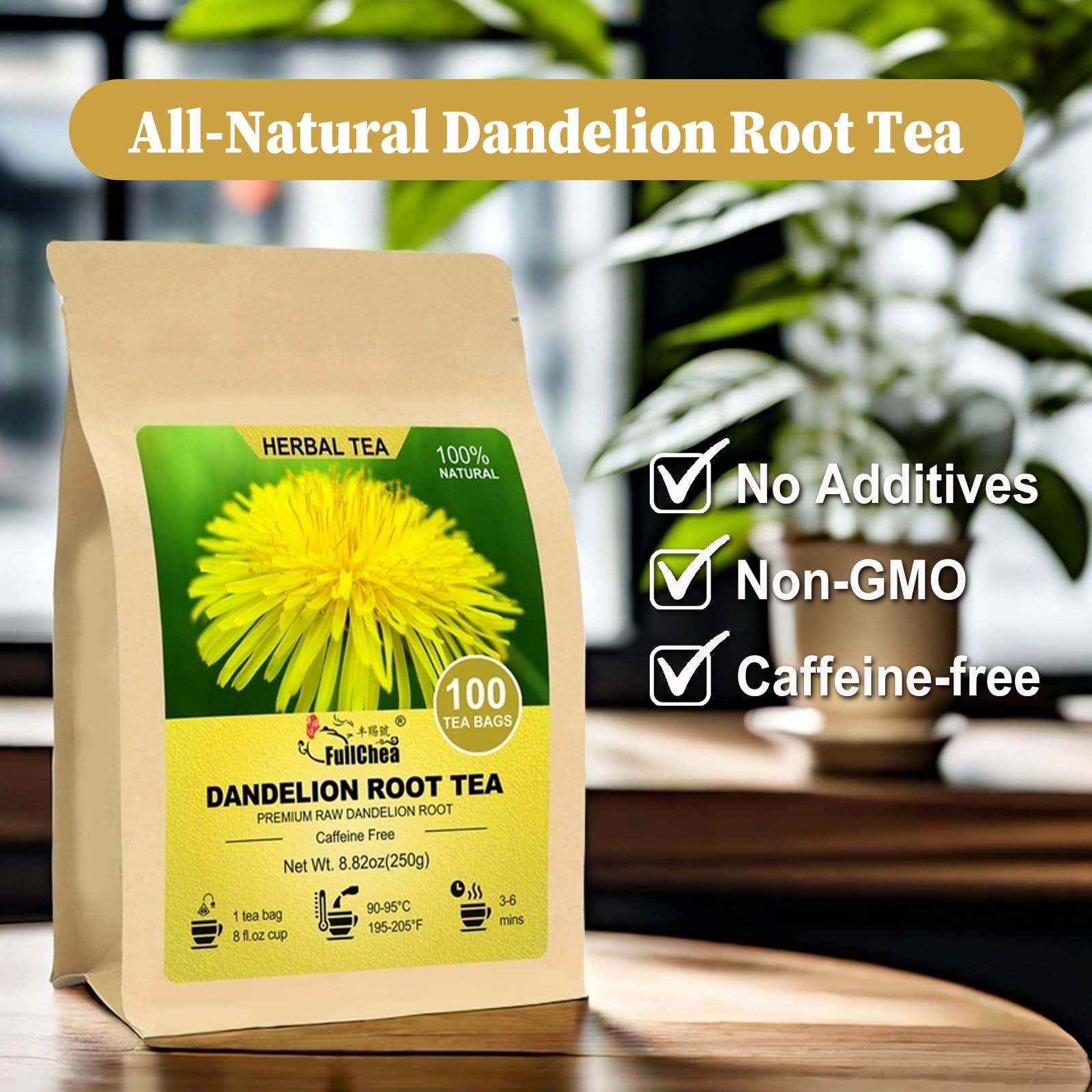 100 count dandelion tea bags