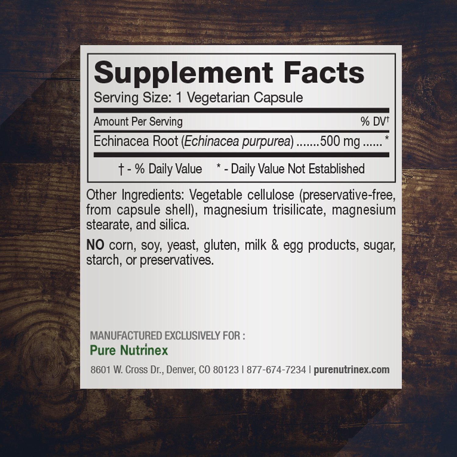 100 count echinacea capsules for convenience