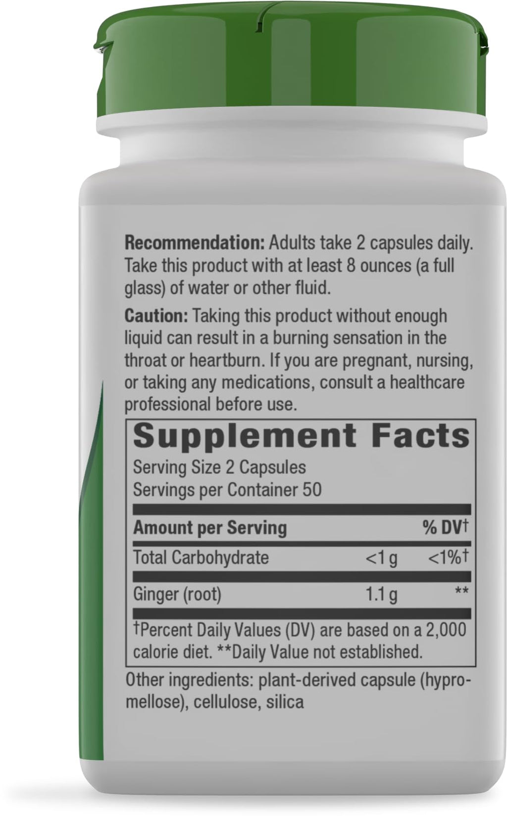 100 count ginger capsules for convenience