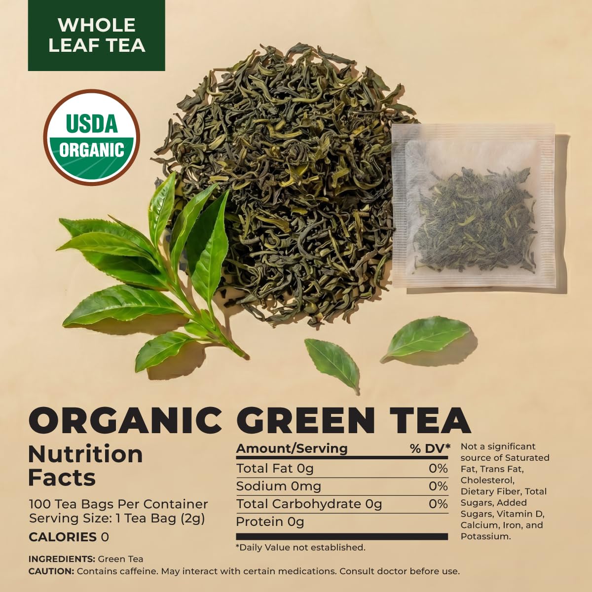 100 count green tea bags