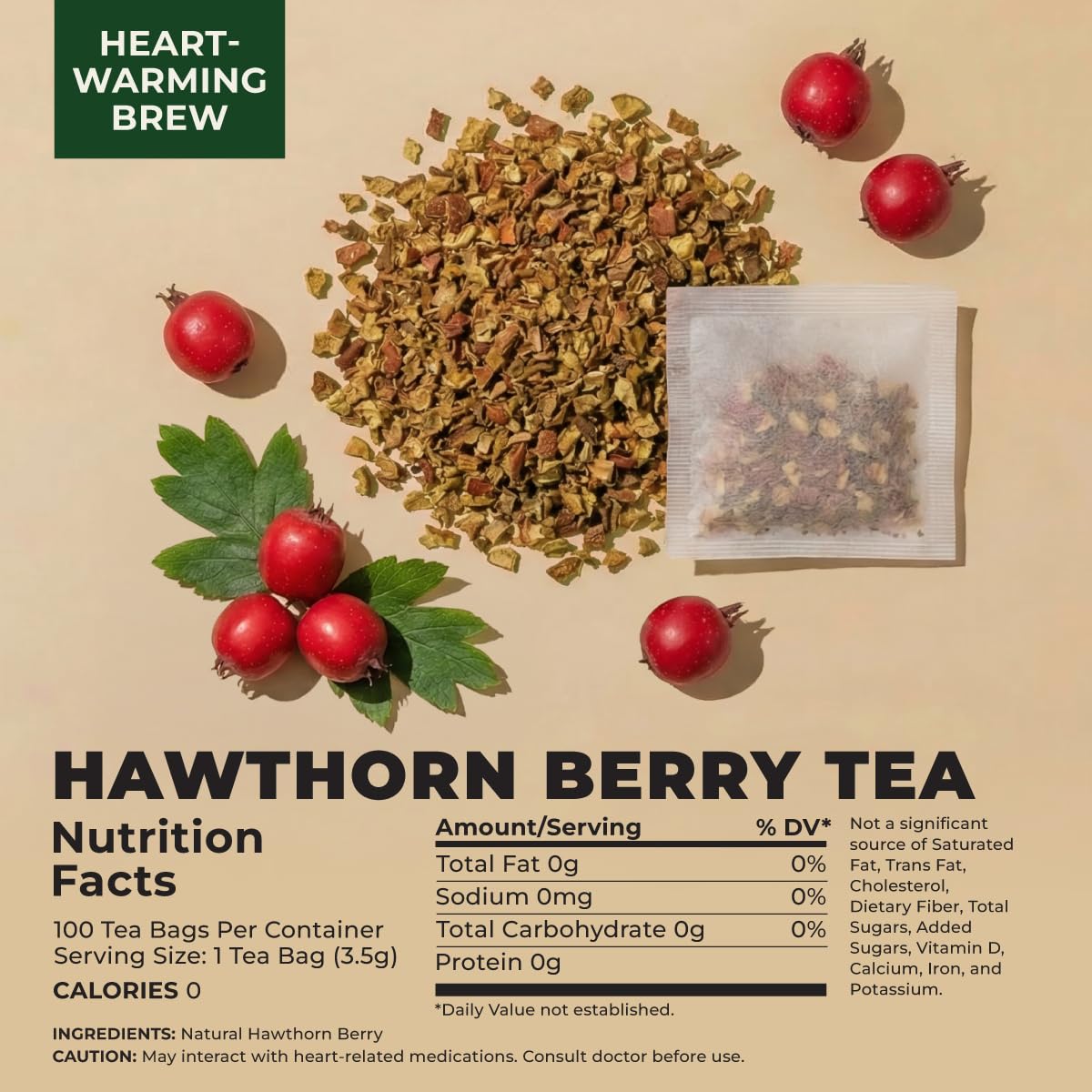 100 count hawthorn berry herbal tea