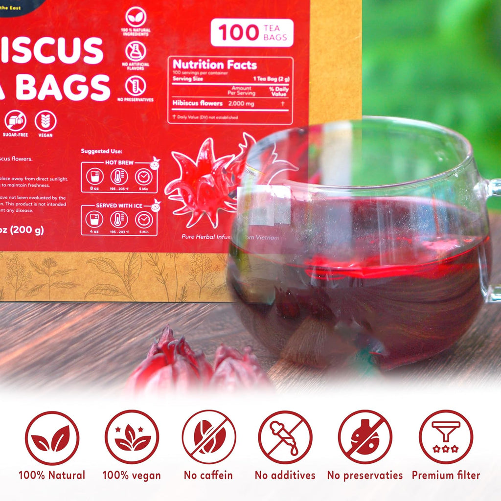 100 count hibiscus tea bags