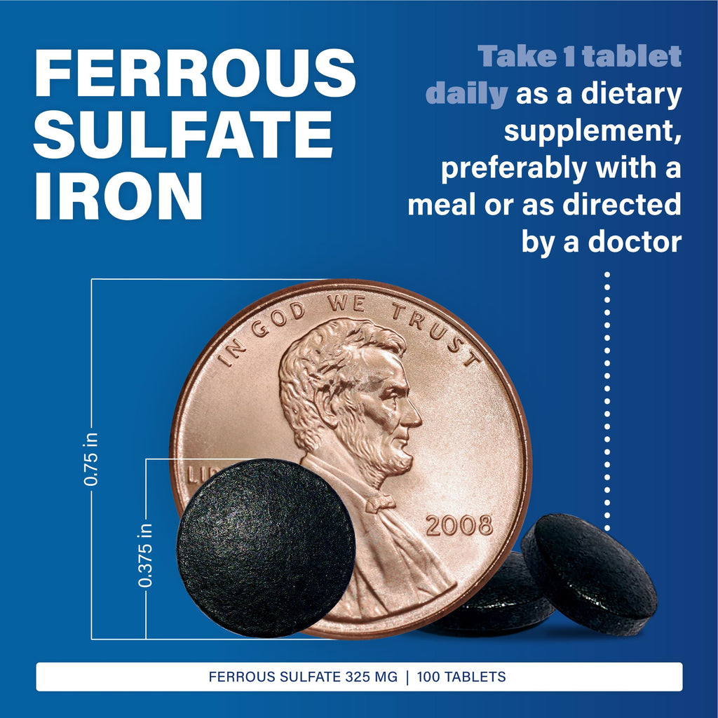 100 count iron supplement bottle