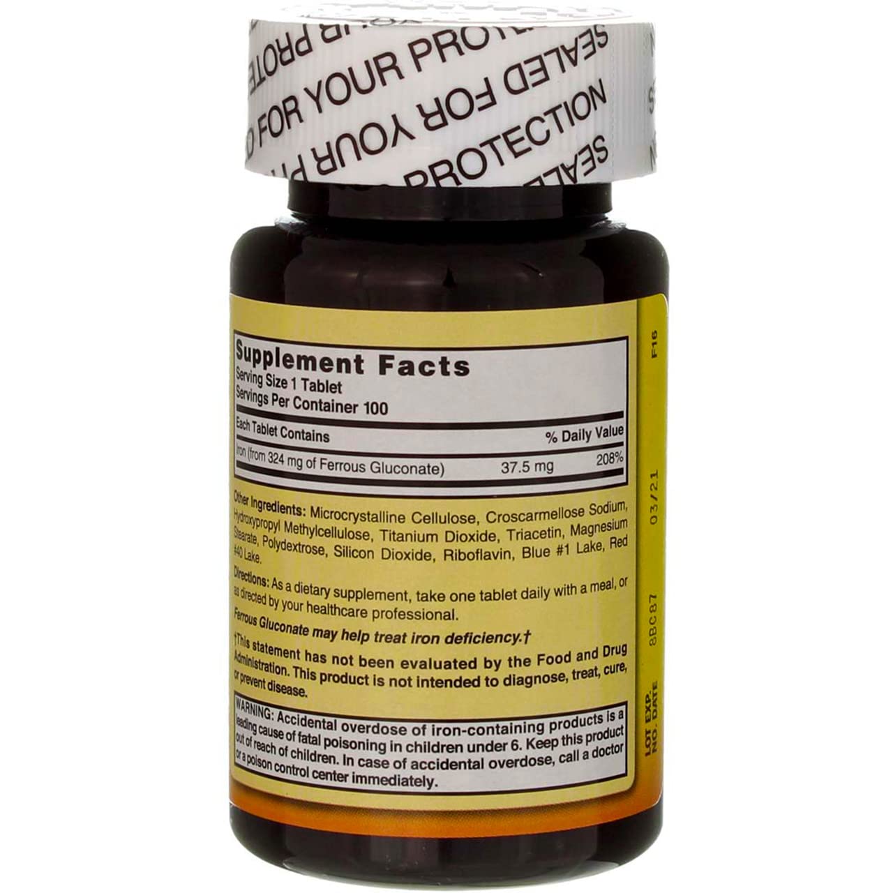 100 count iron tablets for convenience