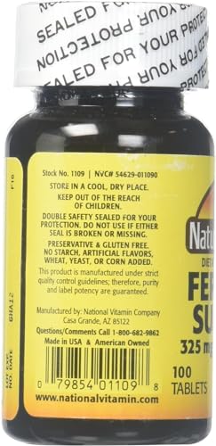 100 count iron tablets for vitality