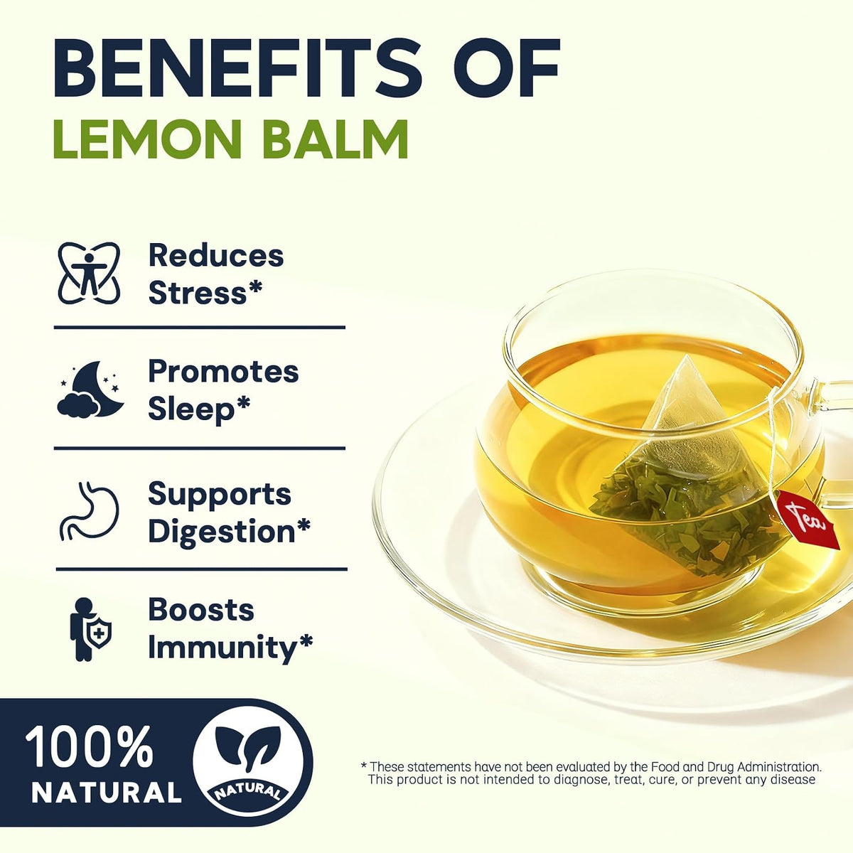 100 count lemon balm tea bags
