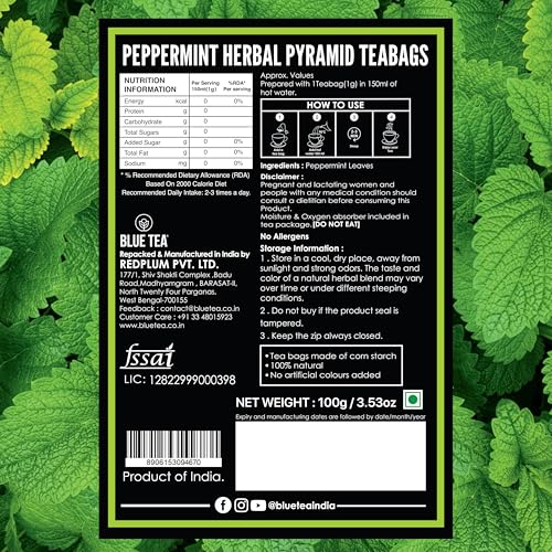 100 count peppermint tea for sharing