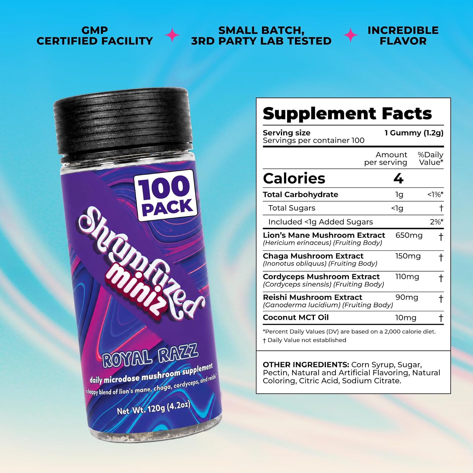 100 count Shrumfuzed gummies for easy sharing