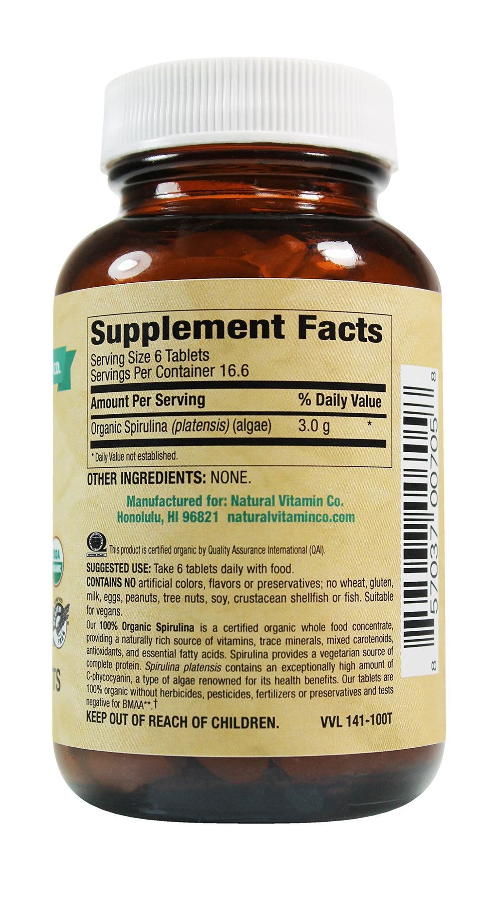 100 count spirulina for long-lasting supply
