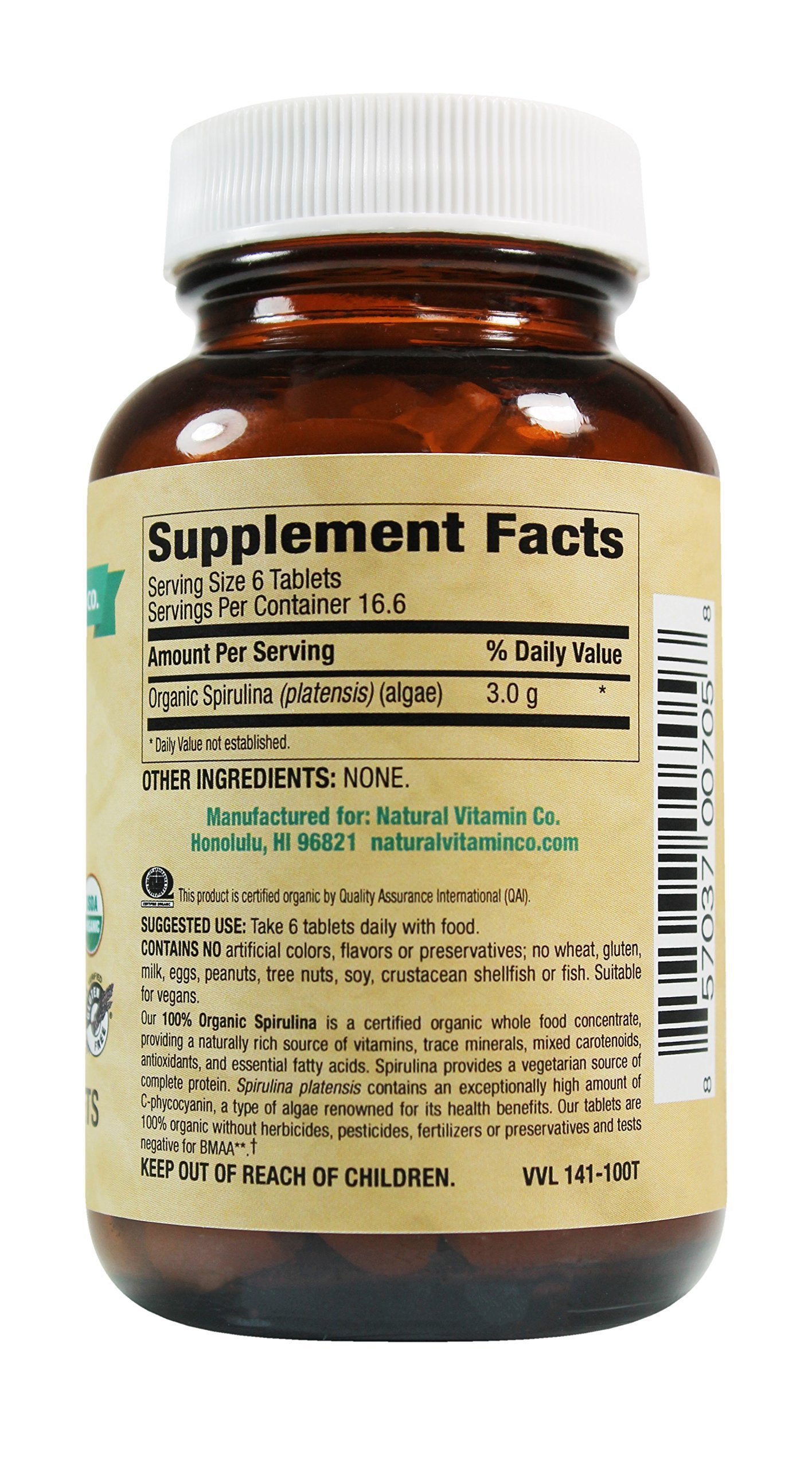 100 count spirulina for long-lasting supply