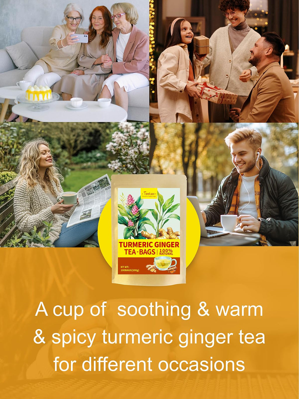 100 count turmeric ginger tea
