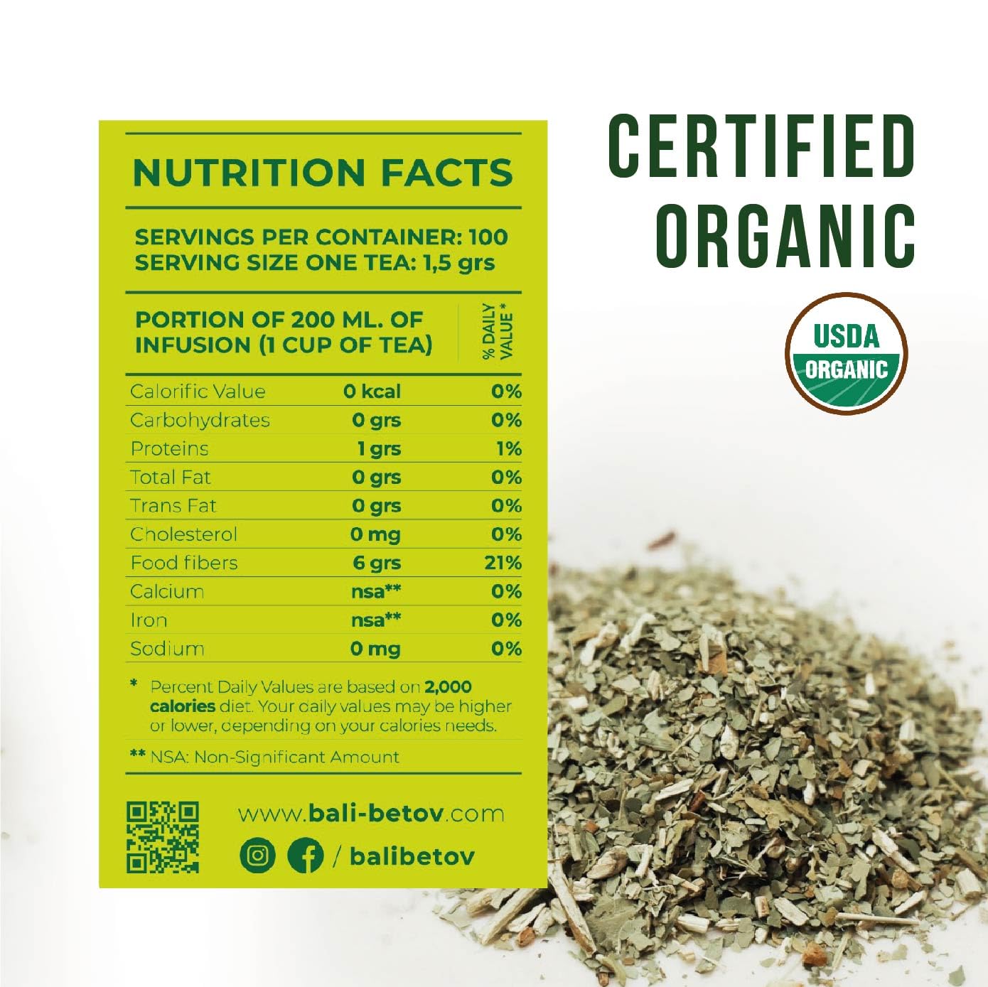 100 count yerba mate tea bags
