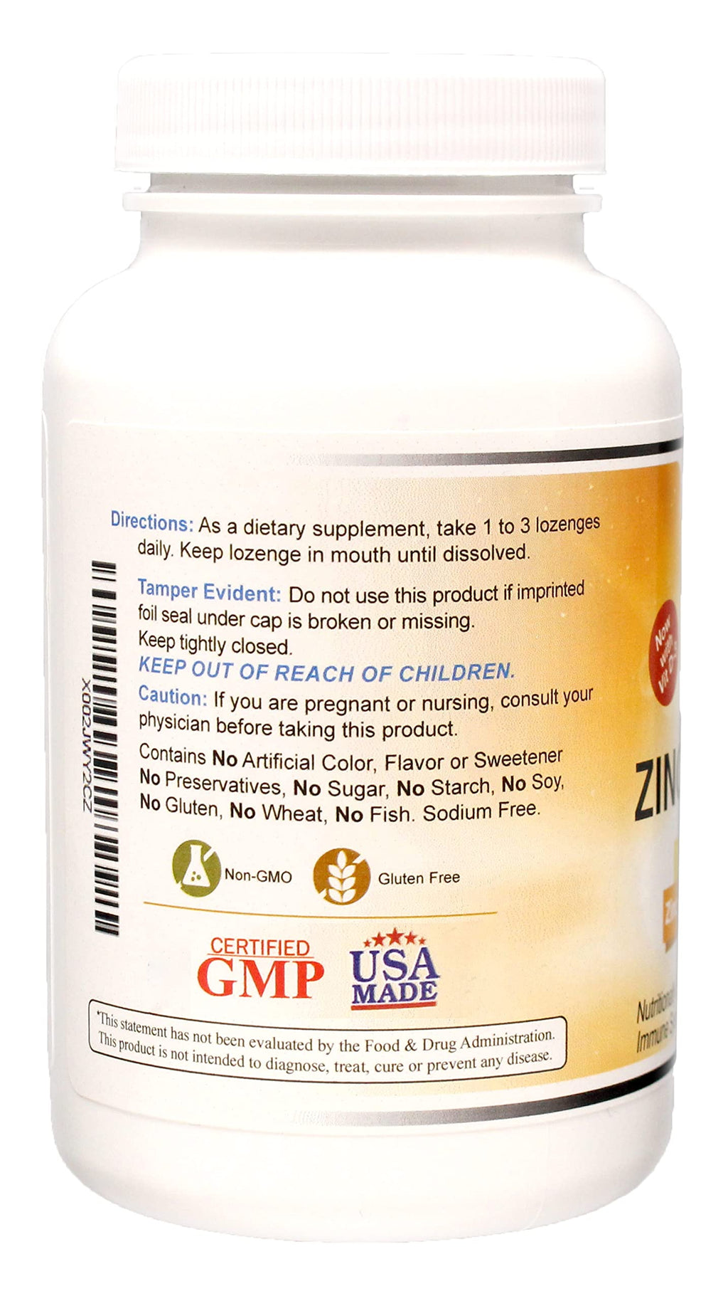 100 count zinc lozenges pack