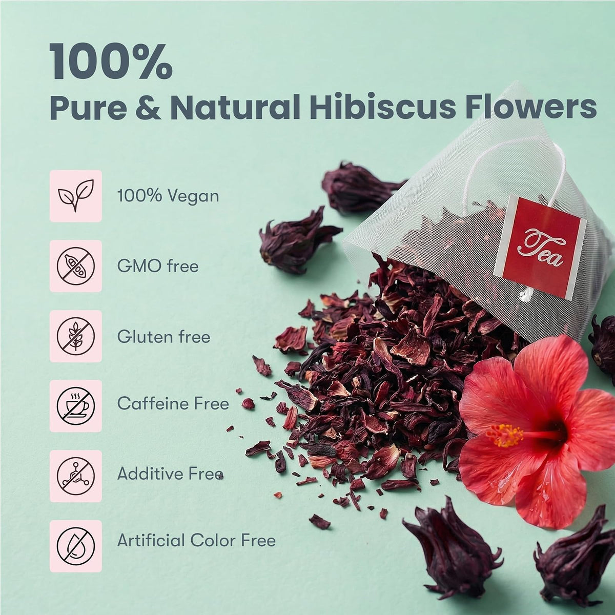 100% dried hibiscus flower tea bags