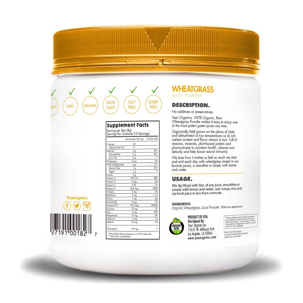 100% dried wheatgrass powder