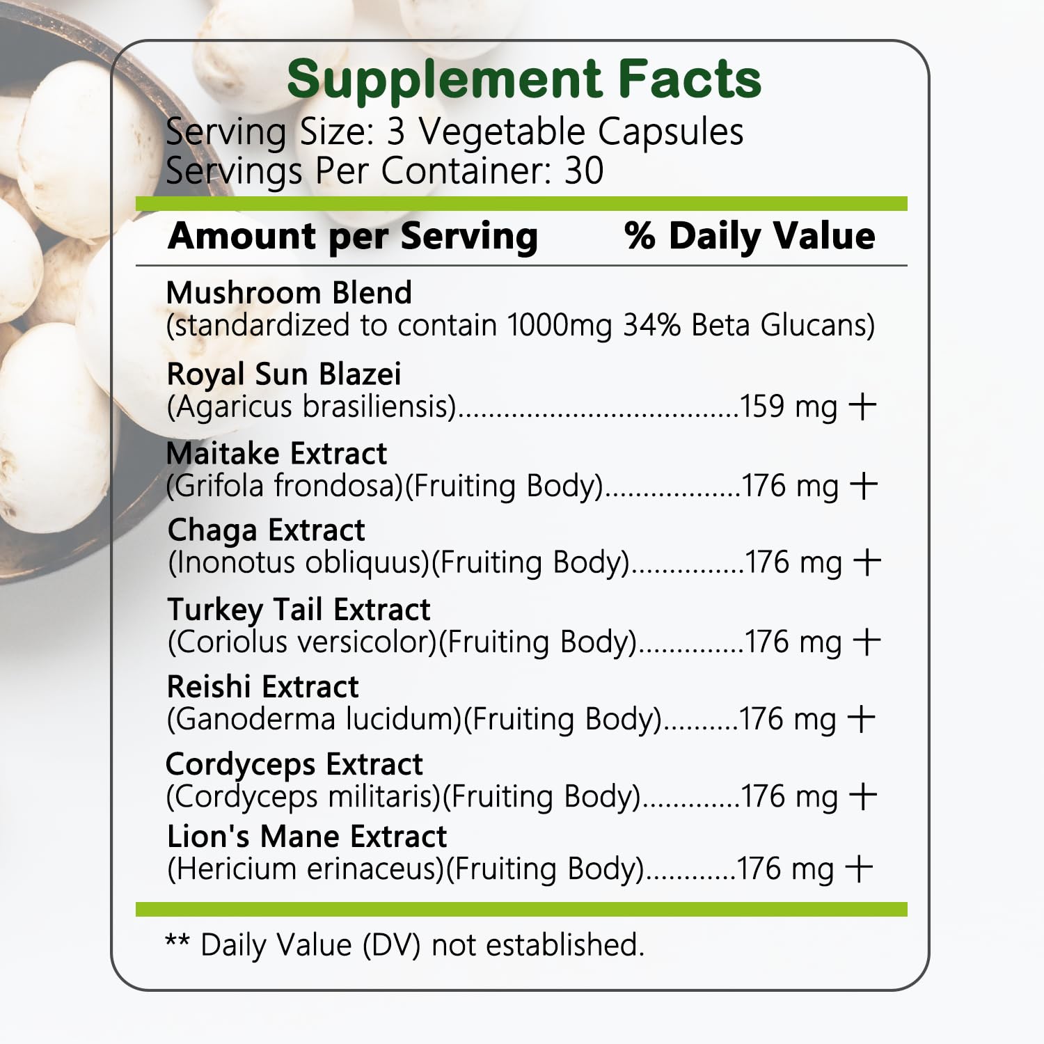 100% fruit bodies mushroom extract