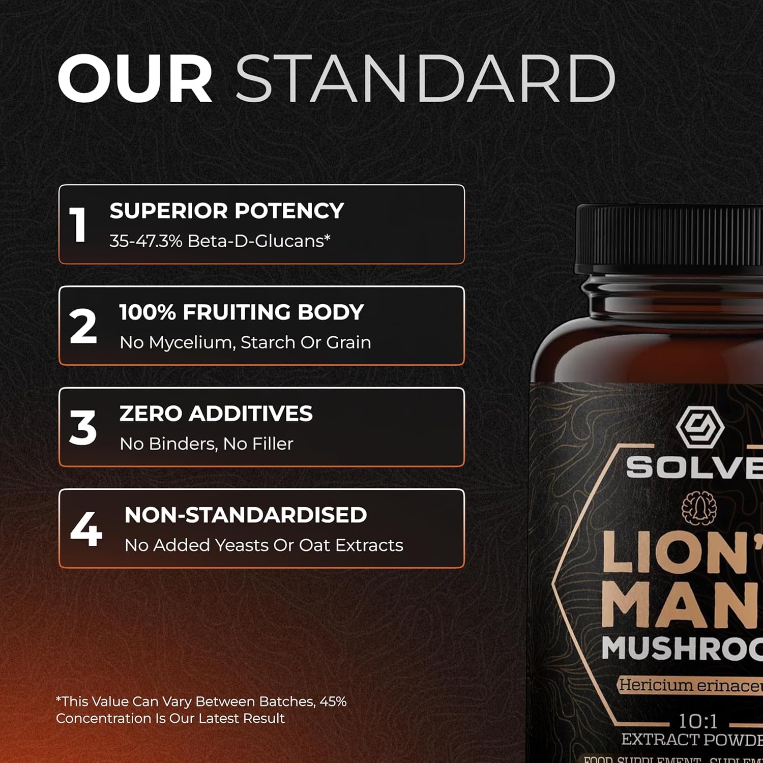 100% fruiting bodies mushroom extract