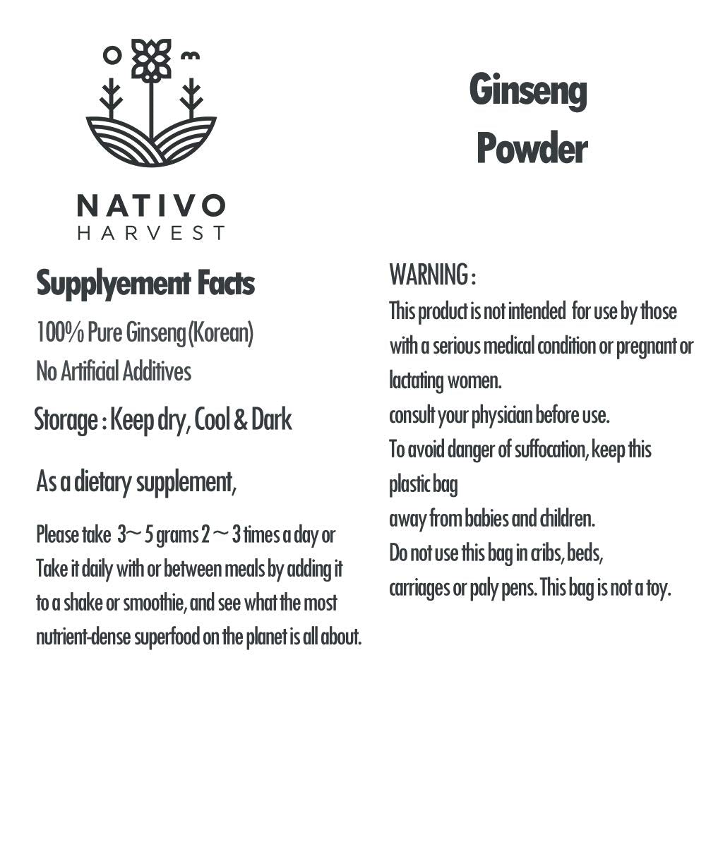 100 grams of ginseng powder