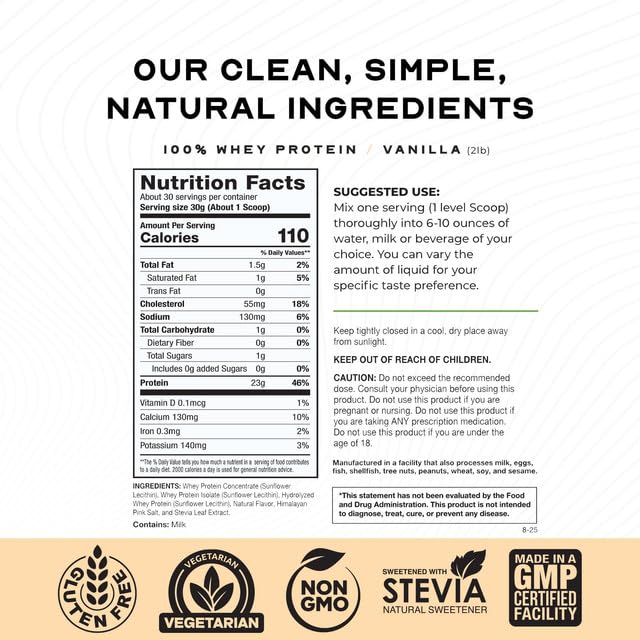 100% grass fed whey protein powder