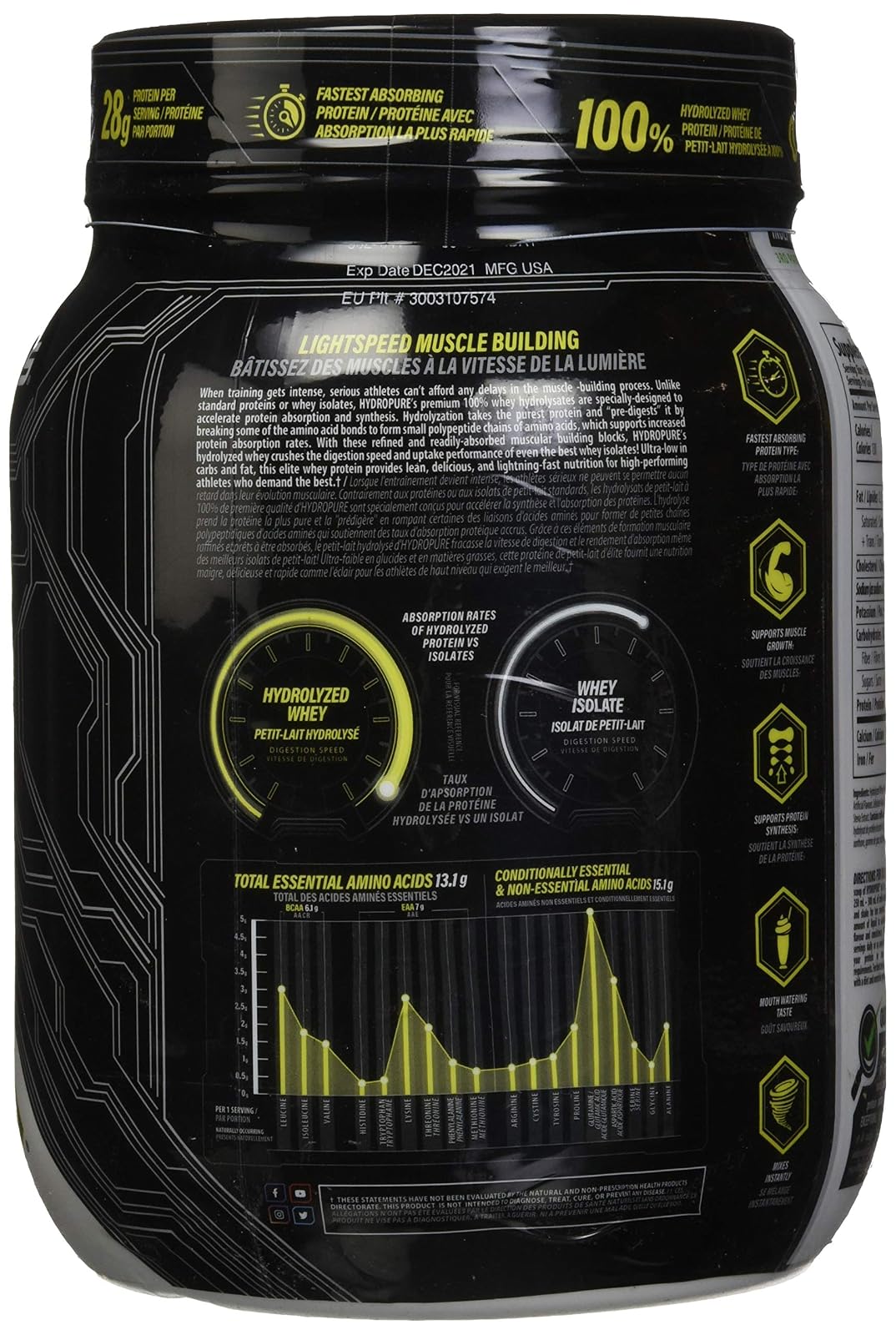 100% hydrolyzed whey protein for recovery