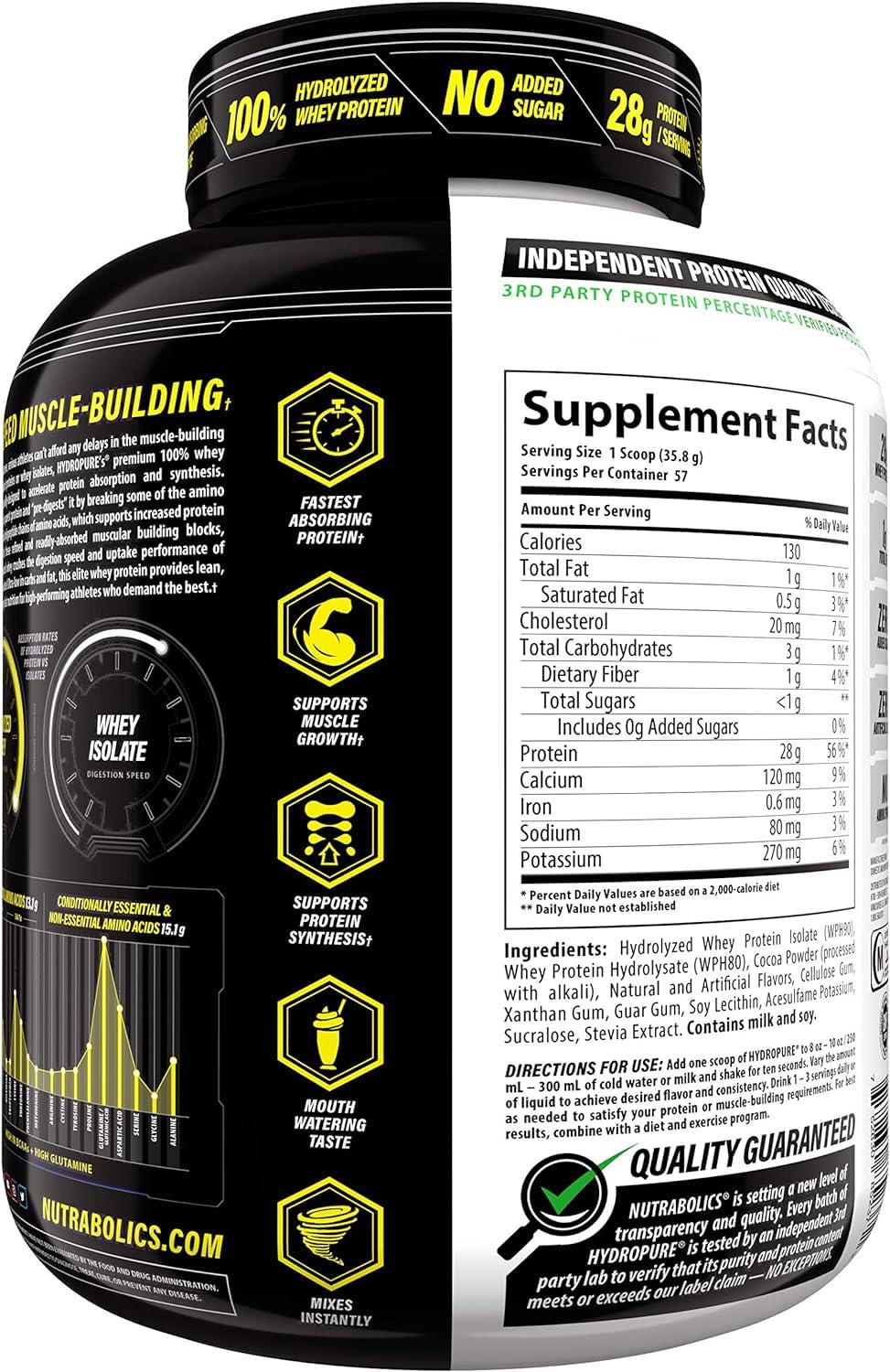 100% hydrolyzed whey protein supplement