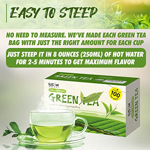 100 individual green tea servings