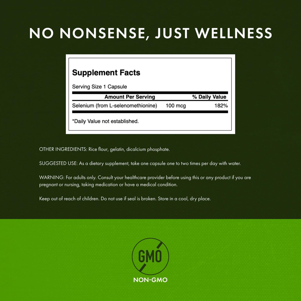 100 mcg selenium for antioxidant protection