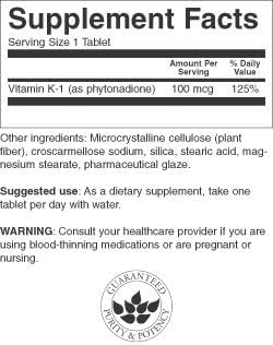 100 mcg vitamin K for bone health
