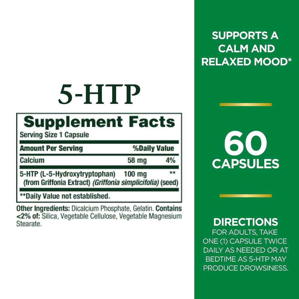 100 mg 5-HTP capsules for relaxation