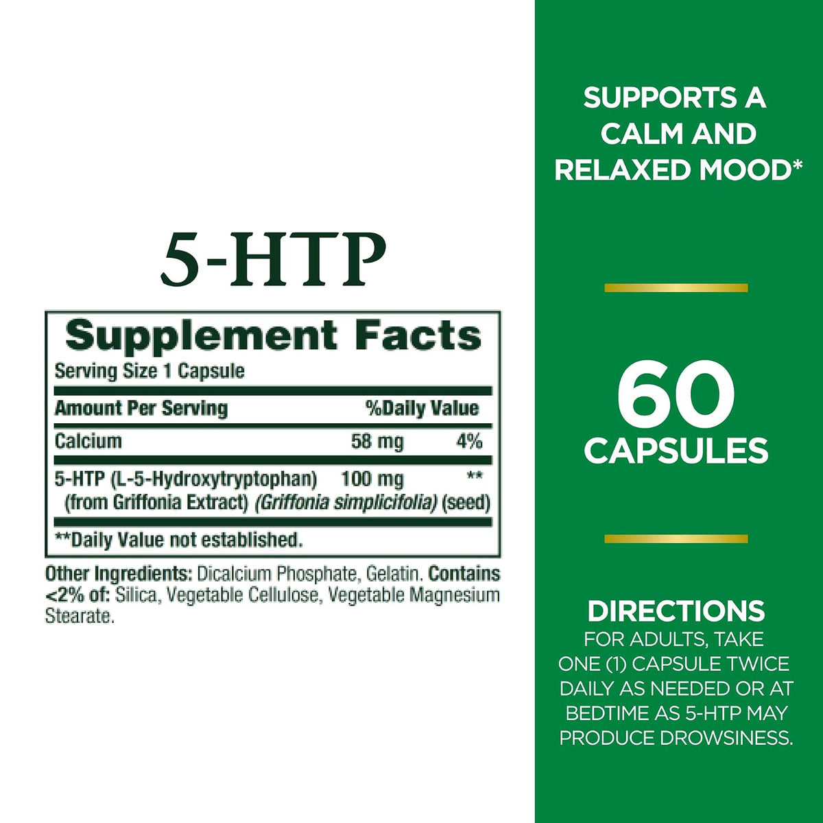 100 mg 5-HTP capsules for relaxation