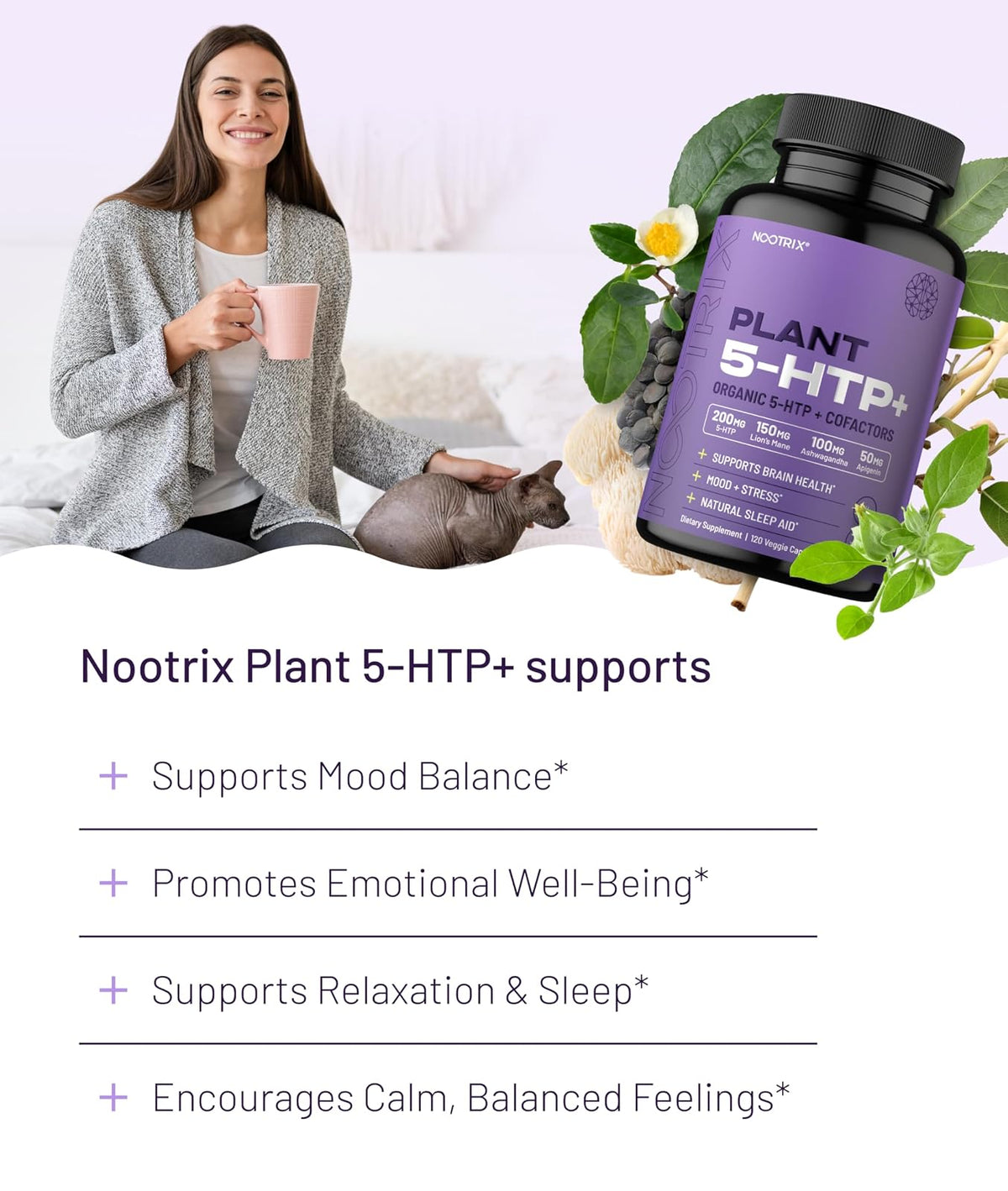 100 mg 5-HTP capsules for stress relief