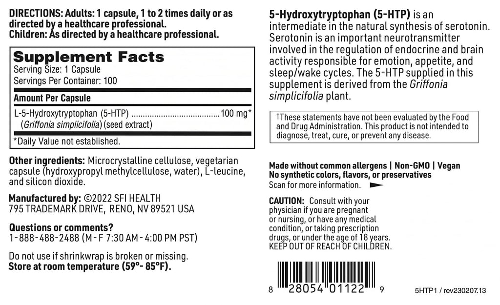 100 mg 5-HTP for emotional balance