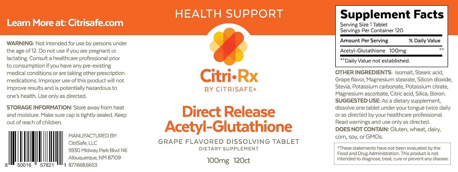 100 mg Acetyl Glutathione immune support