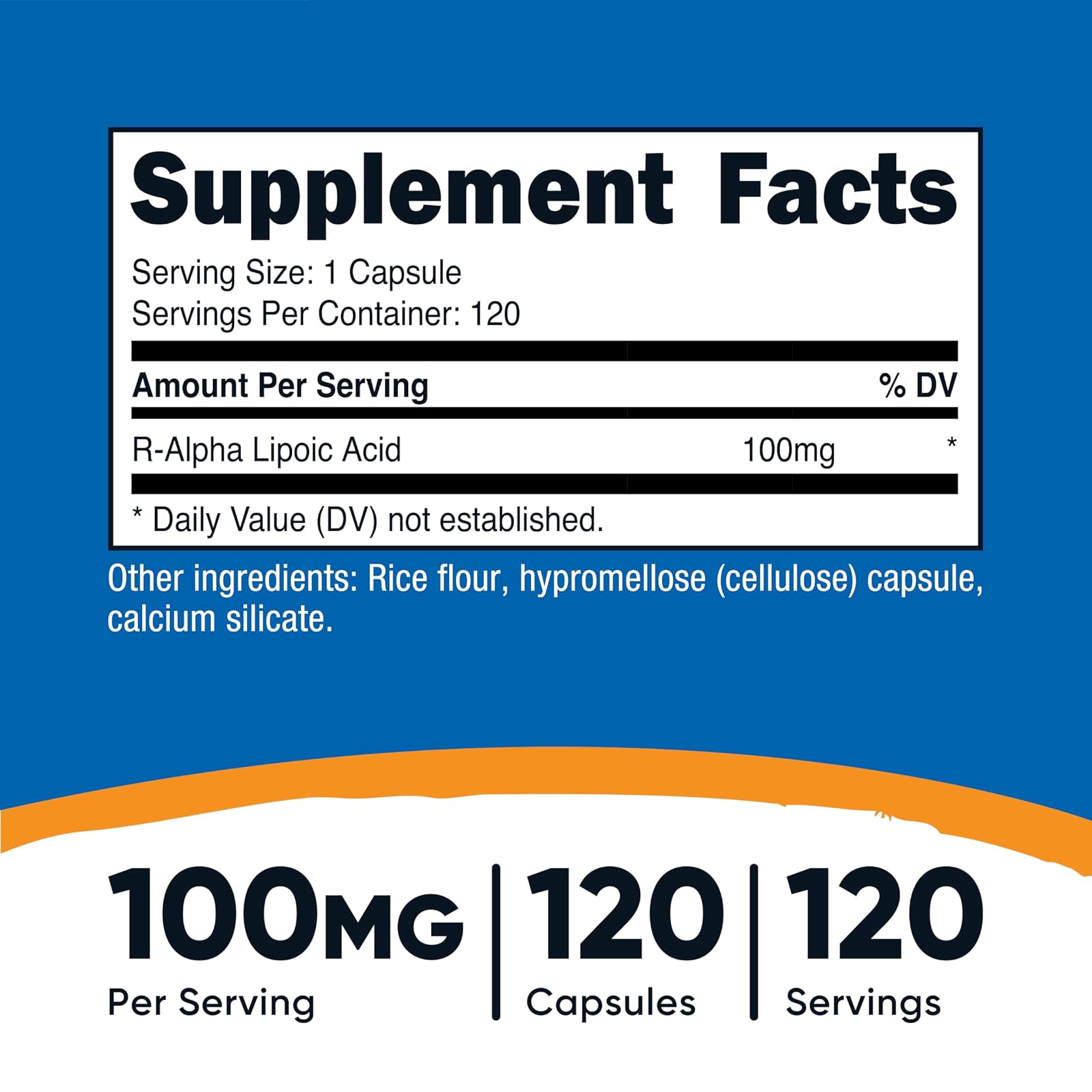 100 mg alpha lipoic acid supplement