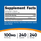 100 mg alpha lipoic acid supplement