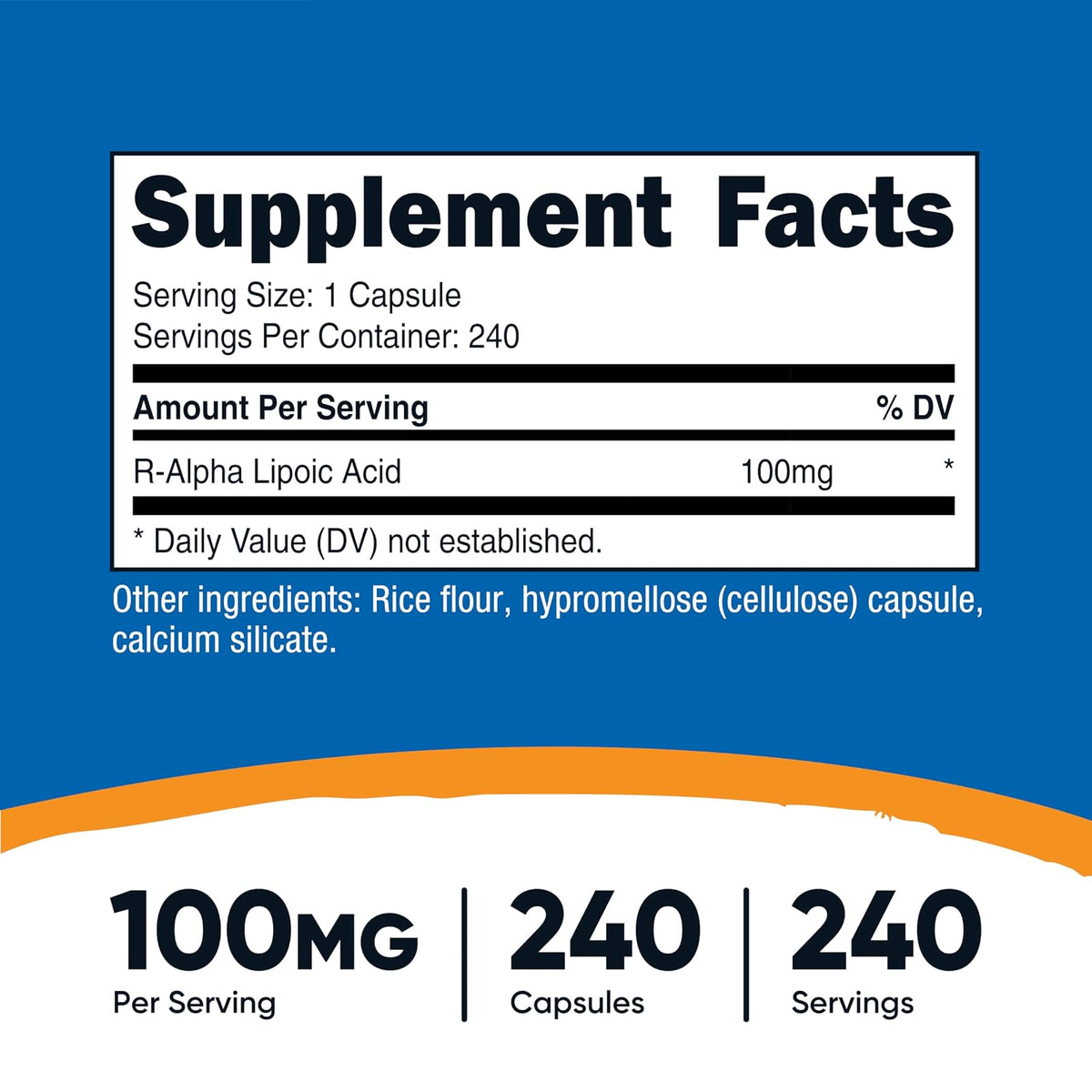 100 mg alpha lipoic acid supplement