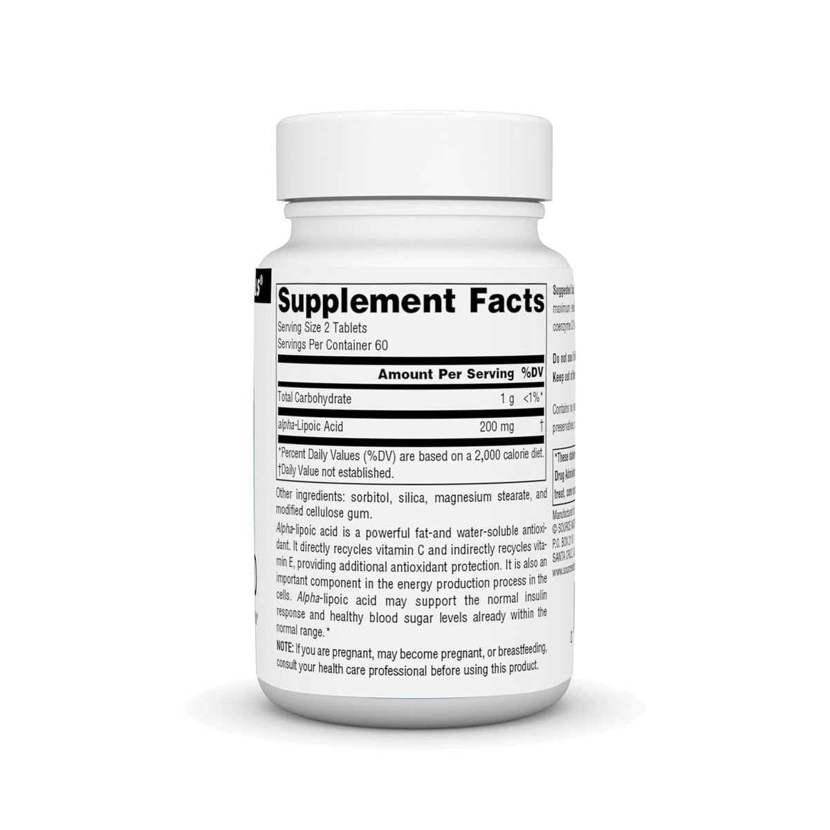 100 mg Alpha Lipoic Acid tablets